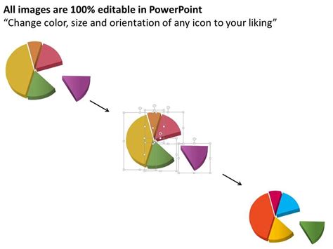1114 colored pie chart for data analysis powerpoint template