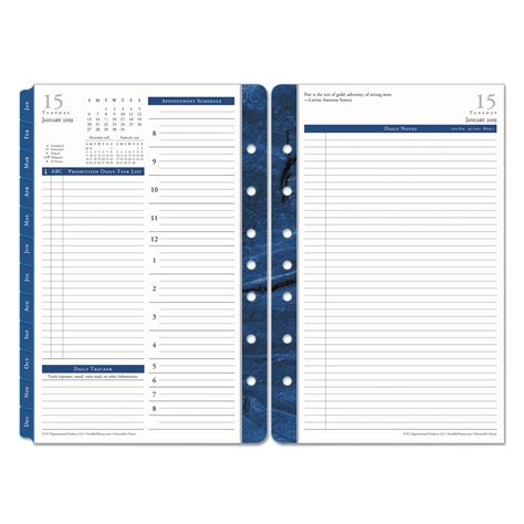 Franklincovey Monticello Dated Two Page Per Day Planner Refill 5 12 X