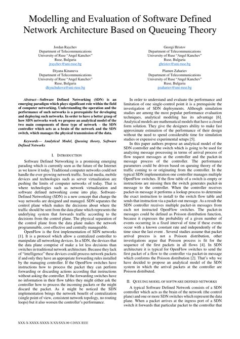 Pdf Modelling And Evaluation Of Software Defined Network Architecture