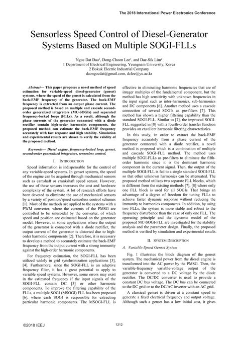 pdf sensorless speed control of diesel generator systems based on