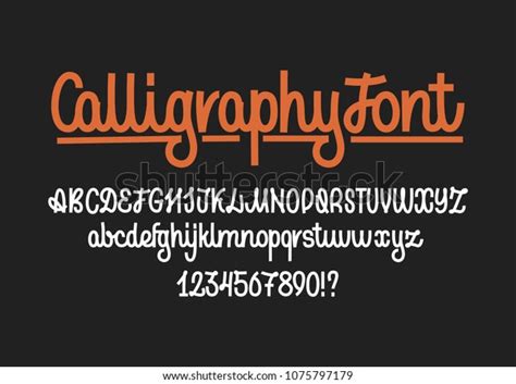 Calligraphic Vector Script Font Handwritten Brush Stock Vector Royalty Free 1075797179