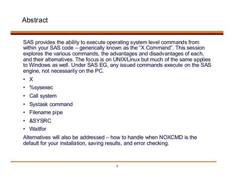 sas unix x command tips and tricks