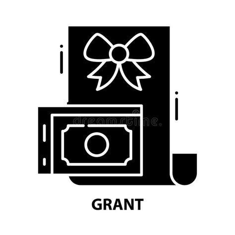 Grant Icon Black Vector Sign With Editable Strokes Concept