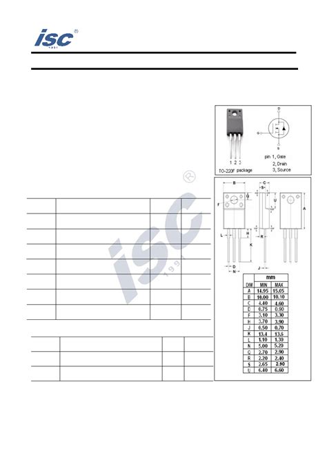 ITK22A10N1 datasheet(1/2 Pages) ISC | isc N-Channel MOSFET Transistor