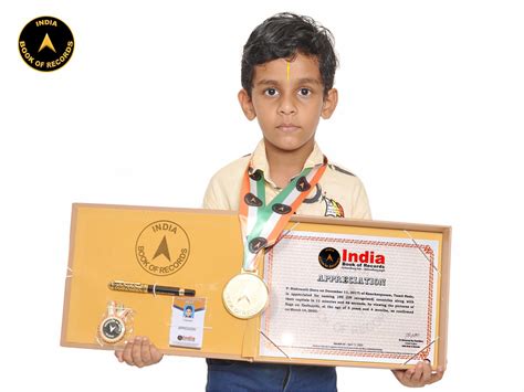 P Rishvanth Appreciation India Book Of Records