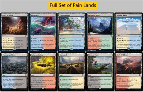Full Set Of Pain Dual Lands Mtg Dual Land Magic Always Untapped Edh