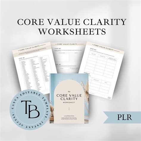 Core Values Worksheet Sw Etsy Core Values Worksheets Self
