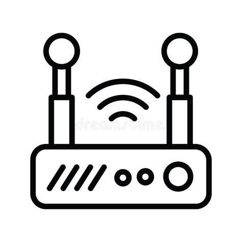Wifi Router Vector Outline Icon Design Illustration Cloud Computing