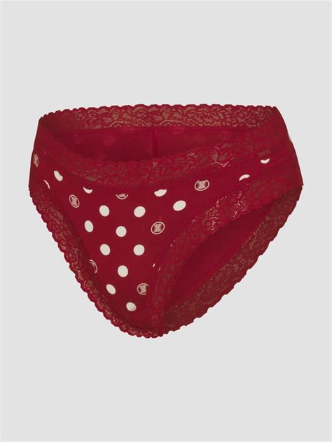 Cotton Essentials Classic Lace Trim Cheeky Panty Savage