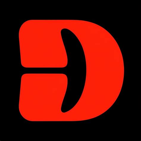 Bold Red Handwritten Letter D Minimalist Design Monogram Playground