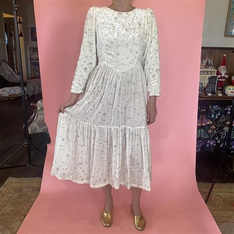 Samantha Pleet White Velvet Moon And Stars Dress Depop