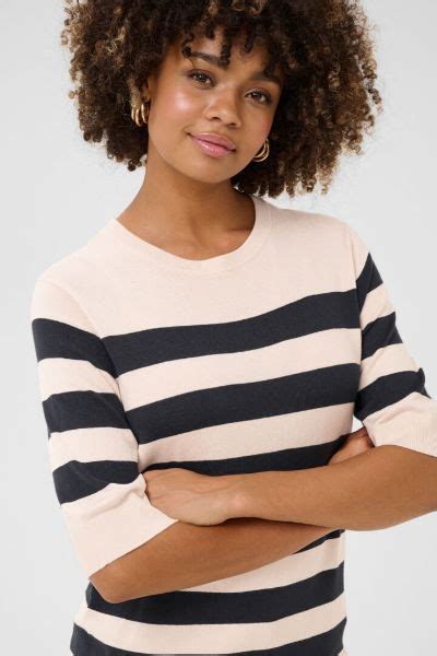 Kjøp Cusabi Annemette Ss Genser Marine Offwhite Culture Dame Fra