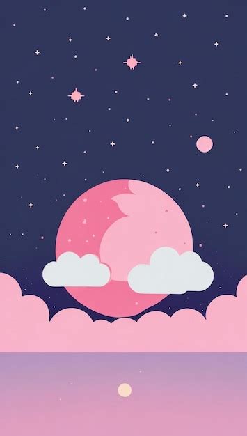 Ruby Sky Reverie A View To The Night Sky With White Clouds In Ruby Red