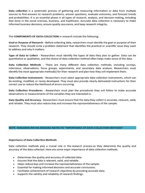 components of data collection pdf data collection data