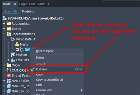 solved edit view representation api ilogic command autodesk community