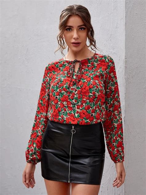 Цветочный Бохо Блузы | SHEIN Россия | Floral tops, Online dress ...