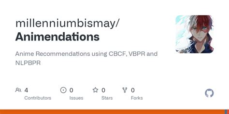 Github Millenniumbismayanimendations Anime Recommendations Using