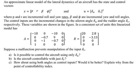 An Approximate Linear Model Of The Lateral Dynamics Chegg