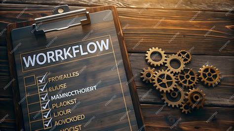 Flat Vector Checklist And Gears Smart Business Process Concept Design