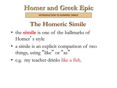 Ppt The Homeric Simile Powerpoint Presentation Free Download Id