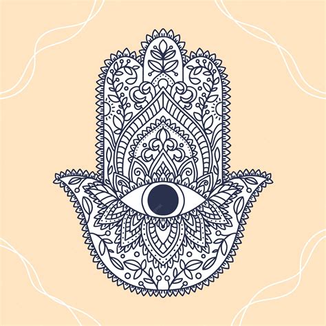 Plantilla De Mano De Fatima De Diseño Plano Vector Gratis