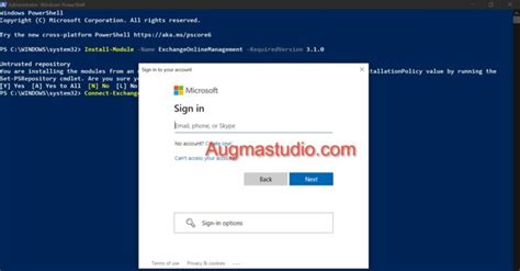 How To Install Exchange Online PowerShell Module AugmaStudio