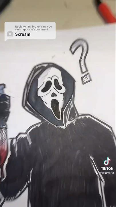Drawing Ghostface From Scream Into A Cartoon Character Screammovie