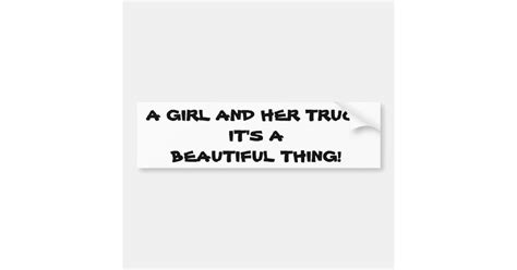 Girl And Her Truck Bumper Sticker Zazzle
