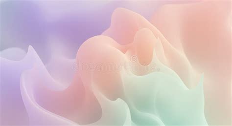 Abstract Flowing Shapes In Pastel Colors Create A Soft Dreamy