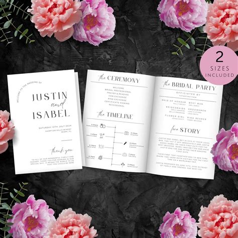 Wedding Program Template Foldable Infographic Wedding Program Template Wedding Reception
