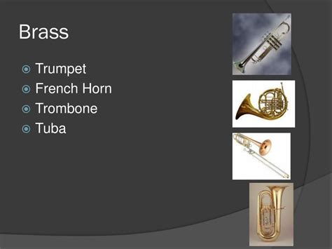 Ppt Brass Woodwind Strings Percussion Powerpoint Presentation