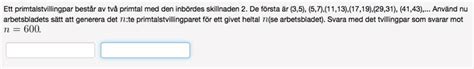 primtalstvillingar mathematica programmering Övriga