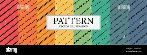 Assembly Of Seamless Patterns Abstract Shapes Vector Illustration