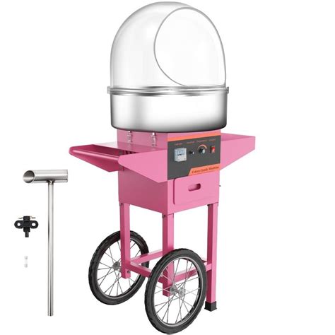 Buy Electric Cotton Candy Machine Pink Cart Trolly With Spit Guard