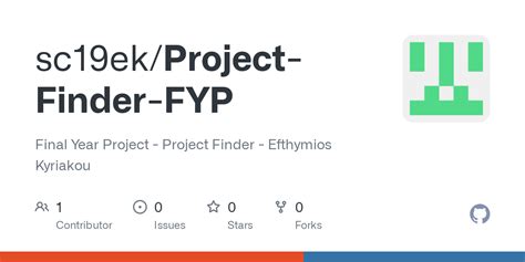 Github Sc19ekproject Finder Fyp Final Year Project Project Finder Efthymios Kyriakou