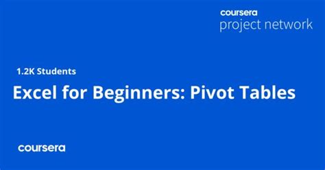 Excel For Beginners Pivot Tables Coursya