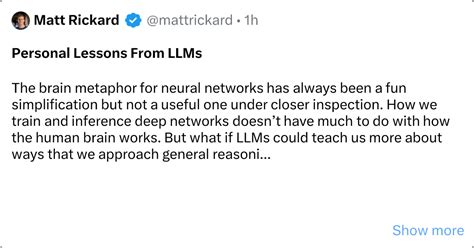 Personal Lessons From Llms