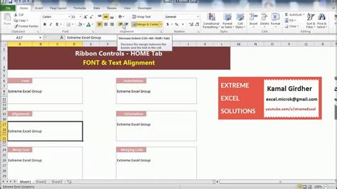 Basic Excel Tutorials Home Tab Font And Alignment Controls For Beginners Youtube