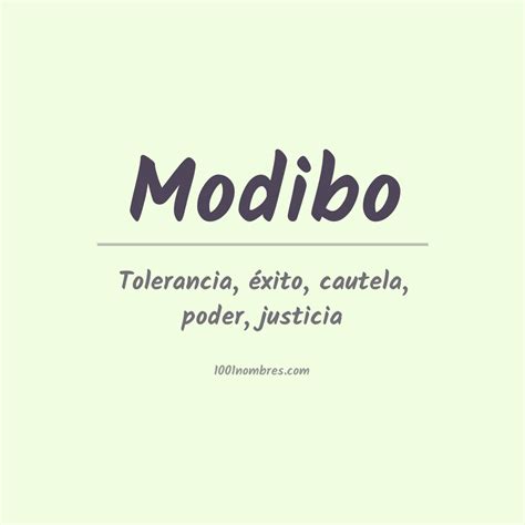 Significado Del Nombre Modibo