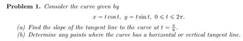 Solved Problem 1 ﻿consider The Curve Given