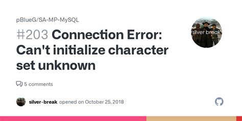 Connection Error Cant Initialize Character Set Unknown · Issue 203 · Pbluegsa Mp Mysql · Github