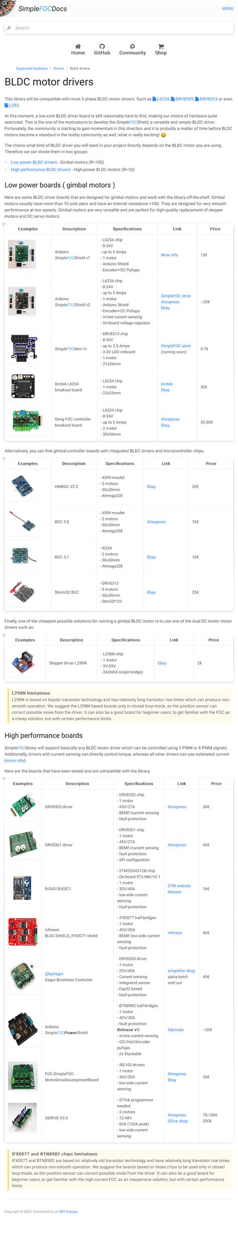 bldc drivers arduino foc simplefocdocs menu homehome githubgithub