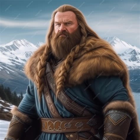 Vestido De Guerrero Persona Blanco Panado Nórdico Vikingo Foto Premium