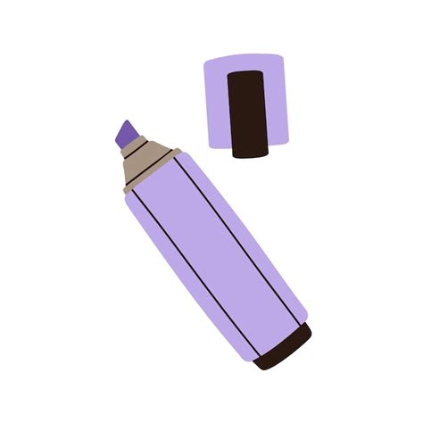 Premium Vector Highlighter Open Highlight Pen With Cap Felt Tip Marker For Underlining