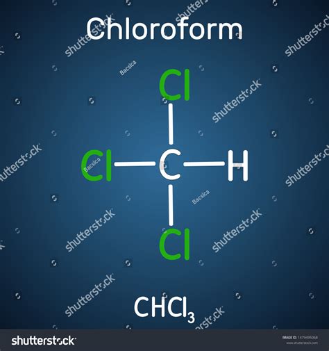 Molécule De Chloroforme Ou De Trichlorométhane Image Vectorielle De Stock Libre De Droits