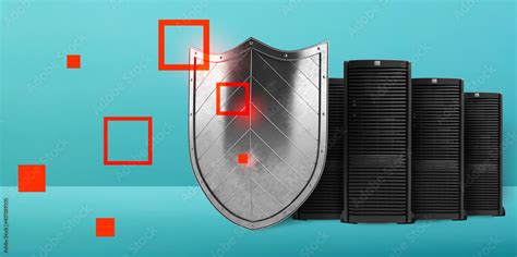 Concept Of Safety In A Data Center Room With Database Server Stock