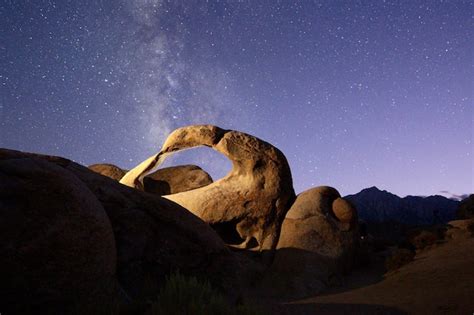 Premium Photo Mobius Arch Rock Formation Against Sky At Night