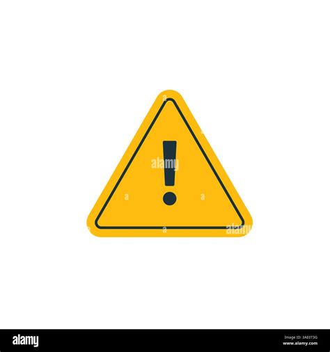 Triangular Icon In Yellow On A White Background With An Exclamation Mark An Important Warning