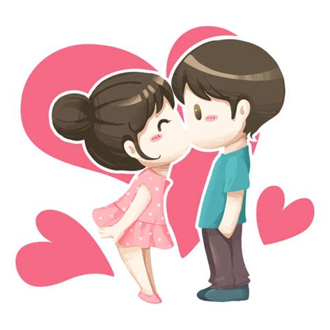 Cute Kiss Cartoon