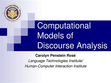 Computational Models Of Discourse Analysis Ppt Download